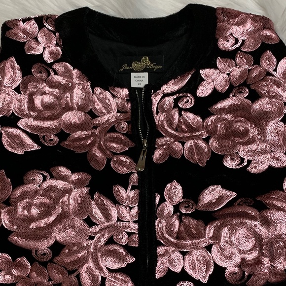 Joan Boyce | Jackets & Coats | Joan Boyce Zippered Pink Appliqu Jacket ...